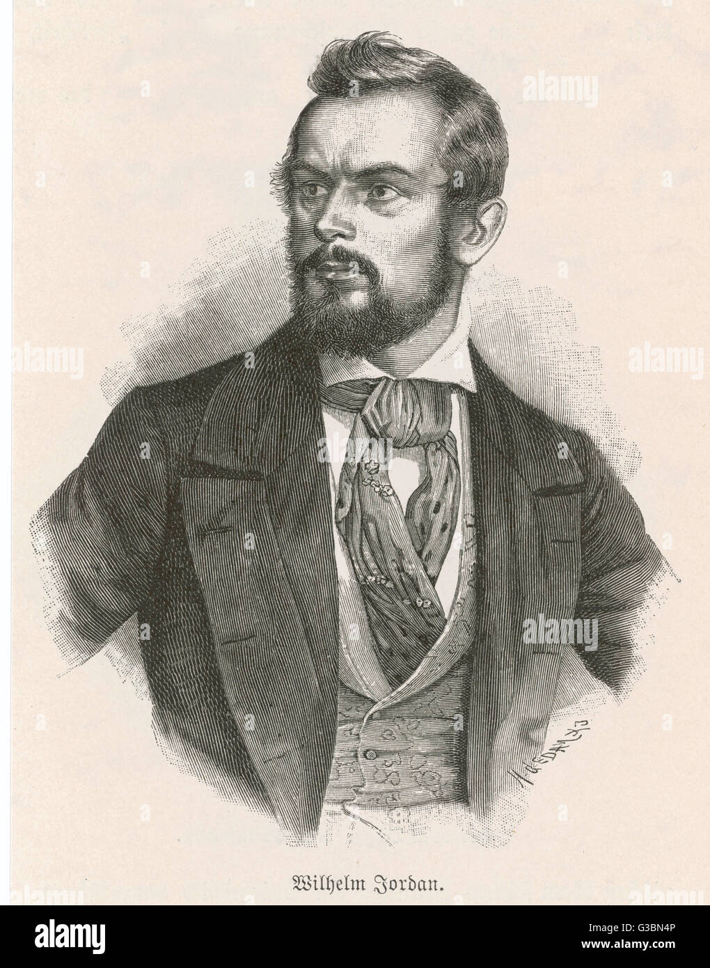 WILHELM JORDAN German poet and novelist Date: 1819 - 1904 Stock Photo ...