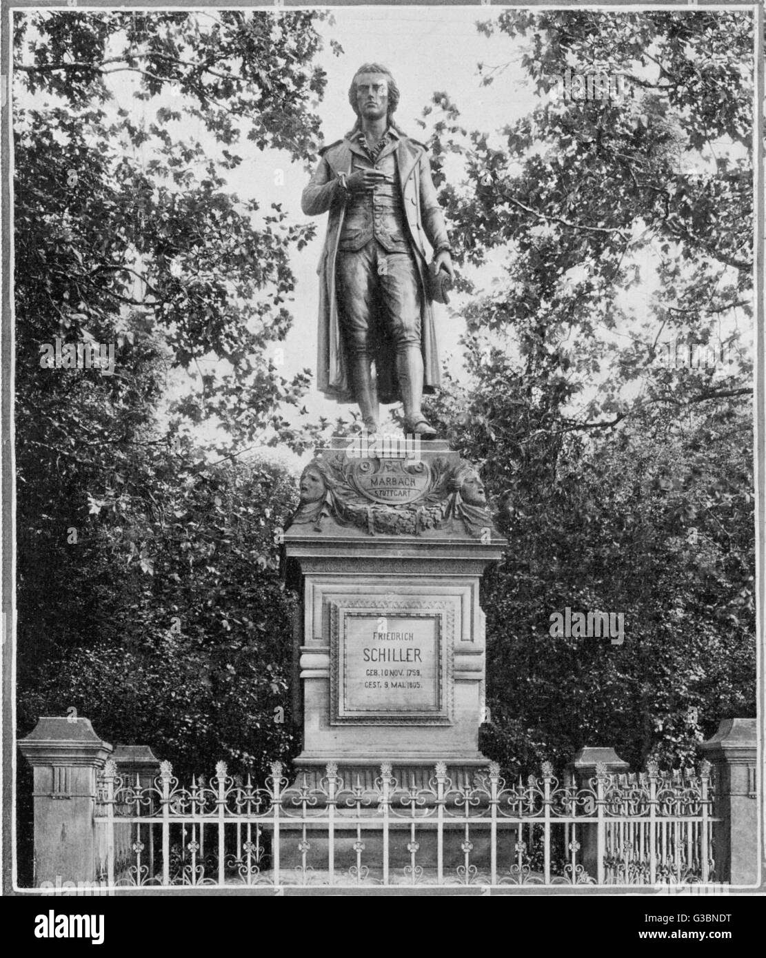 Schiller statue schiller monument Black and White Stock Photos & Images ...