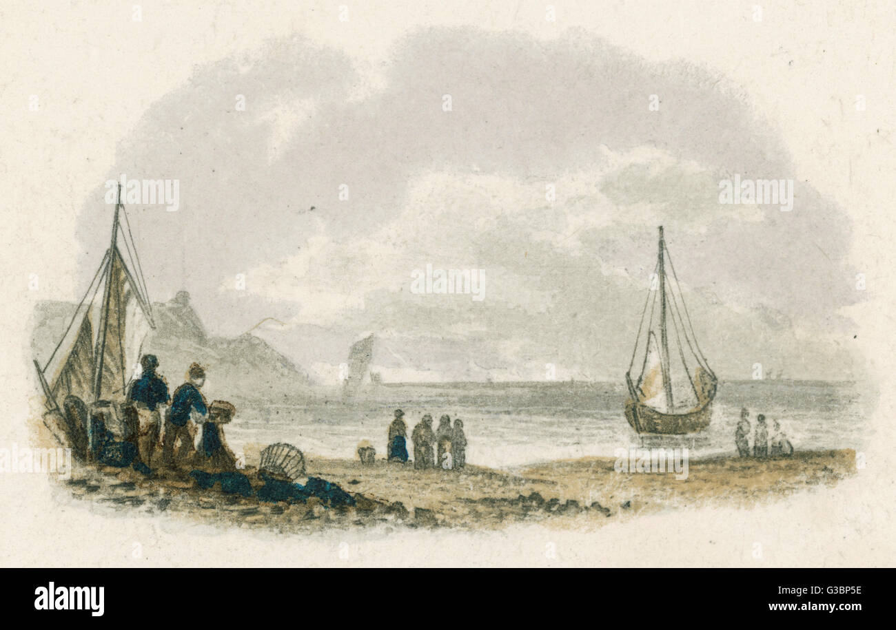 FISHERMEN ASHORE 1835 Stock Photo - Alamy