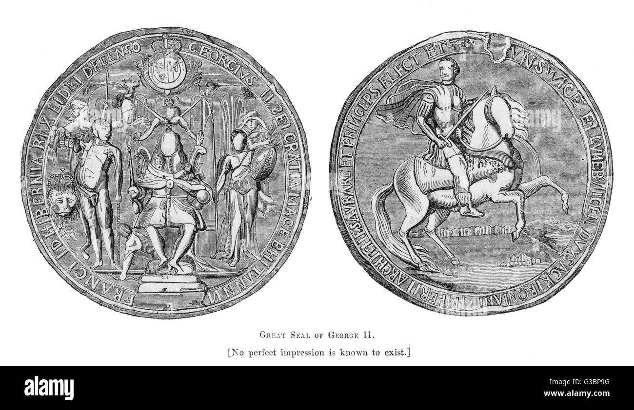 GREAT SEAL OF GEORGE II Stock Photo - Alamy