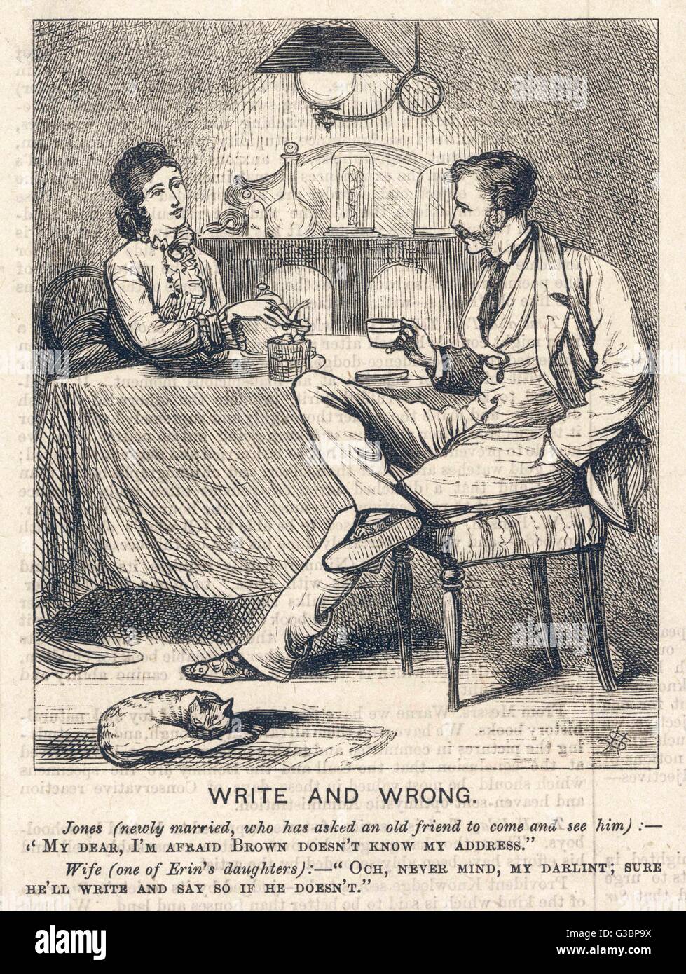 Cartoon, Write and Wrong Stock Photo - Alamy