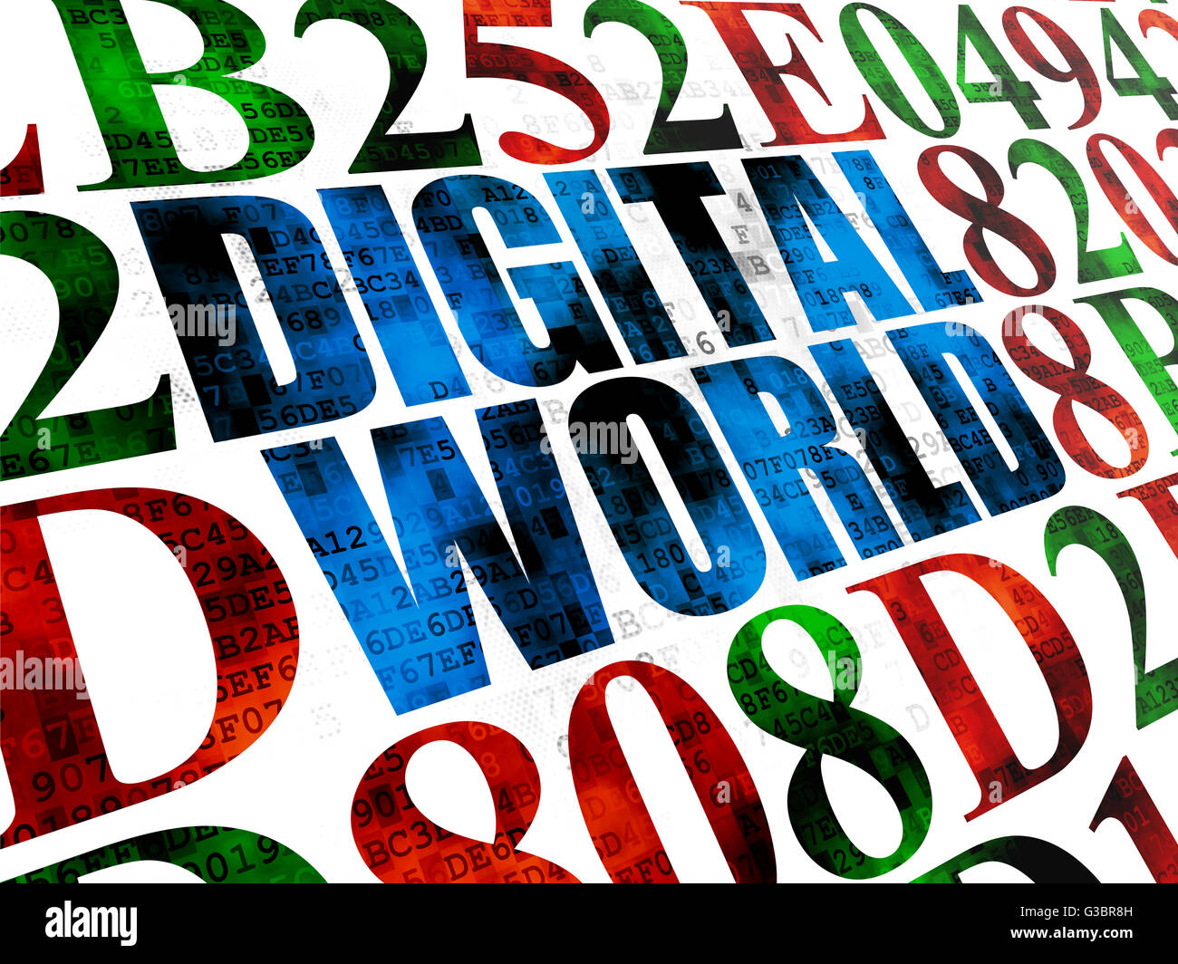 Information concept: Digital World on Digital background Stock Photo ...