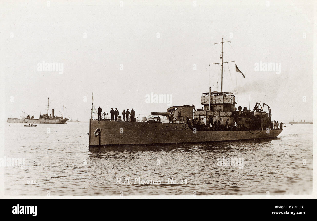 HM Monitor No. 28 at sea, WW1 Stock Photo - Alamy