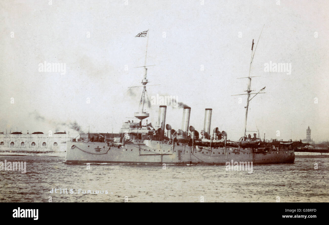 HMS Furious, British light cruiser Stock Photo - Alamy