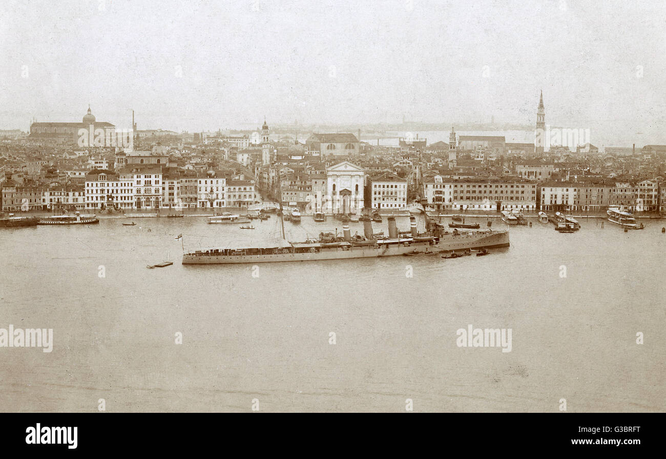 British light cruiser off Venice, Italy Stock Photo - Alamy