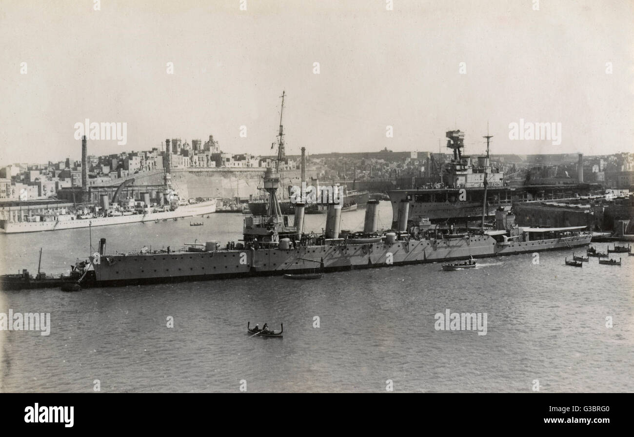 Birmingham class British light cruiser, Malta Stock Photo - Alamy