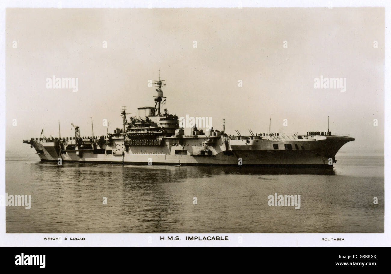 HMS Implacable, British aircraft carrier Stock Photo - Alamy
