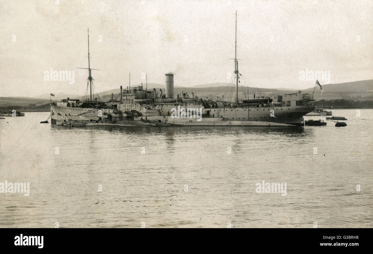 HMS Cyclops, British submarine depot ship, seen here in the ...