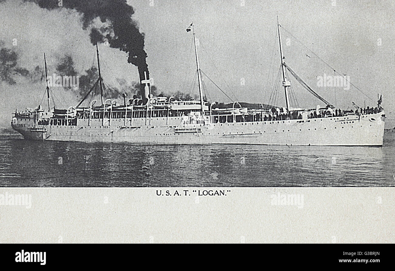 USAT Logan, American Army transport ship Stock Photo - Alamy