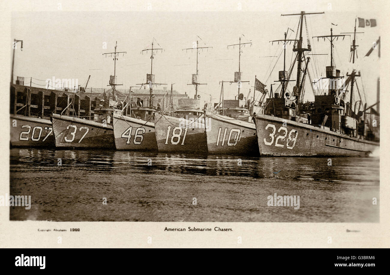 American submarine chasers, WW1 Stock Photo - Alamy