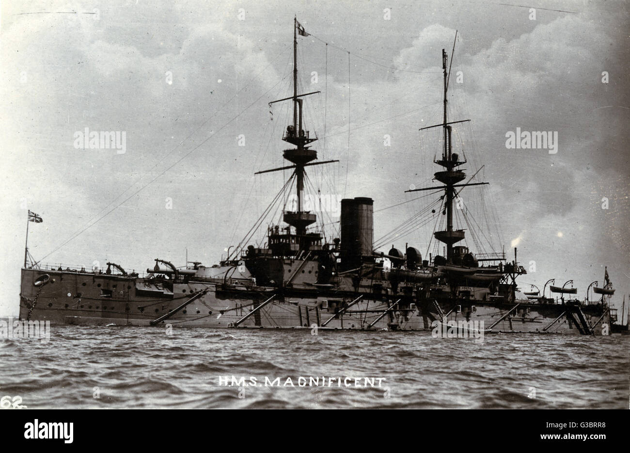HMS Magnificent, British battleship Stock Photo - Alamy