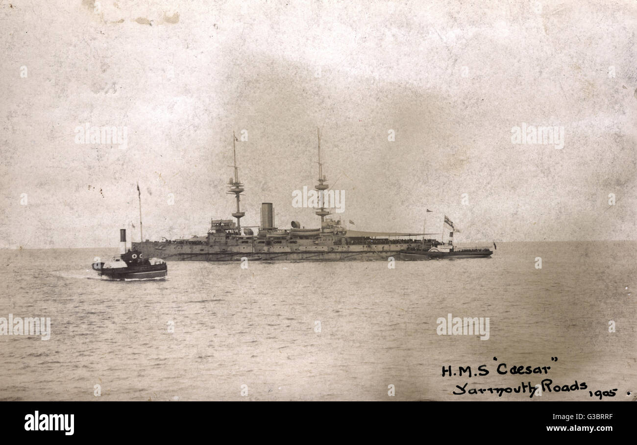 HMS Caesar, British battleship Stock Photo - Alamy