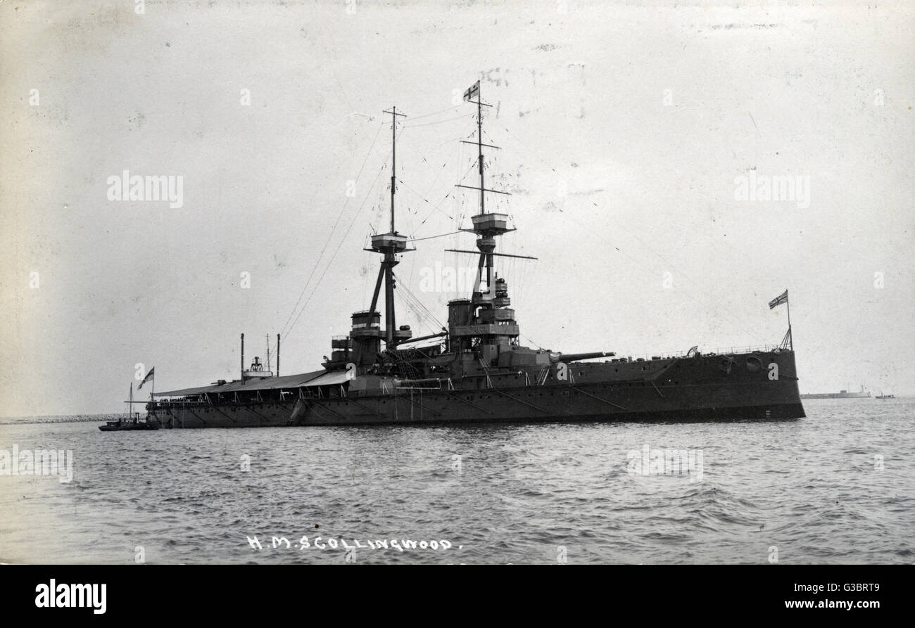 HMS Collingwood, British battleship Stock Photo - Alamy