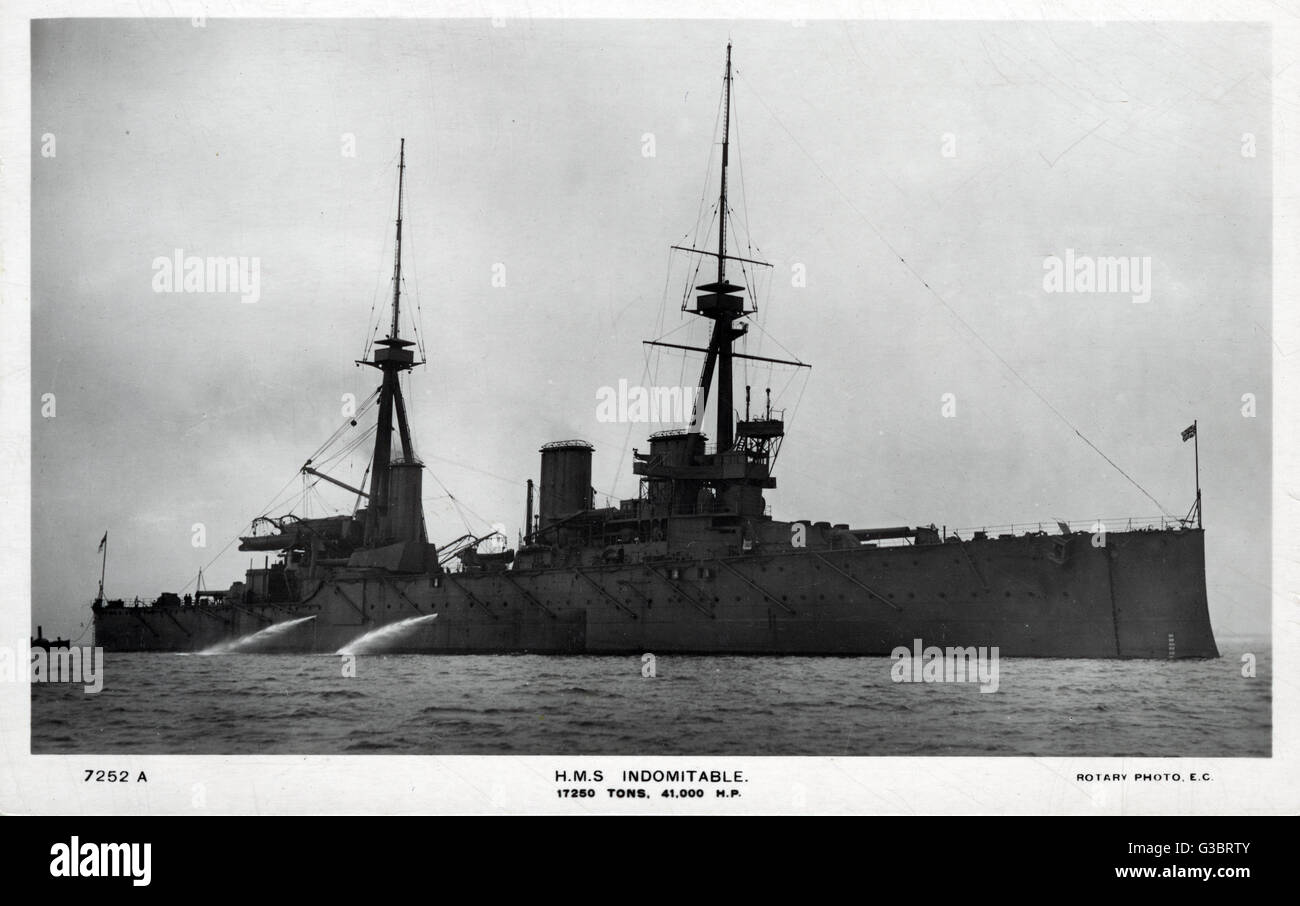 HMS Indomitable, British battle cruiser Stock Photo - Alamy