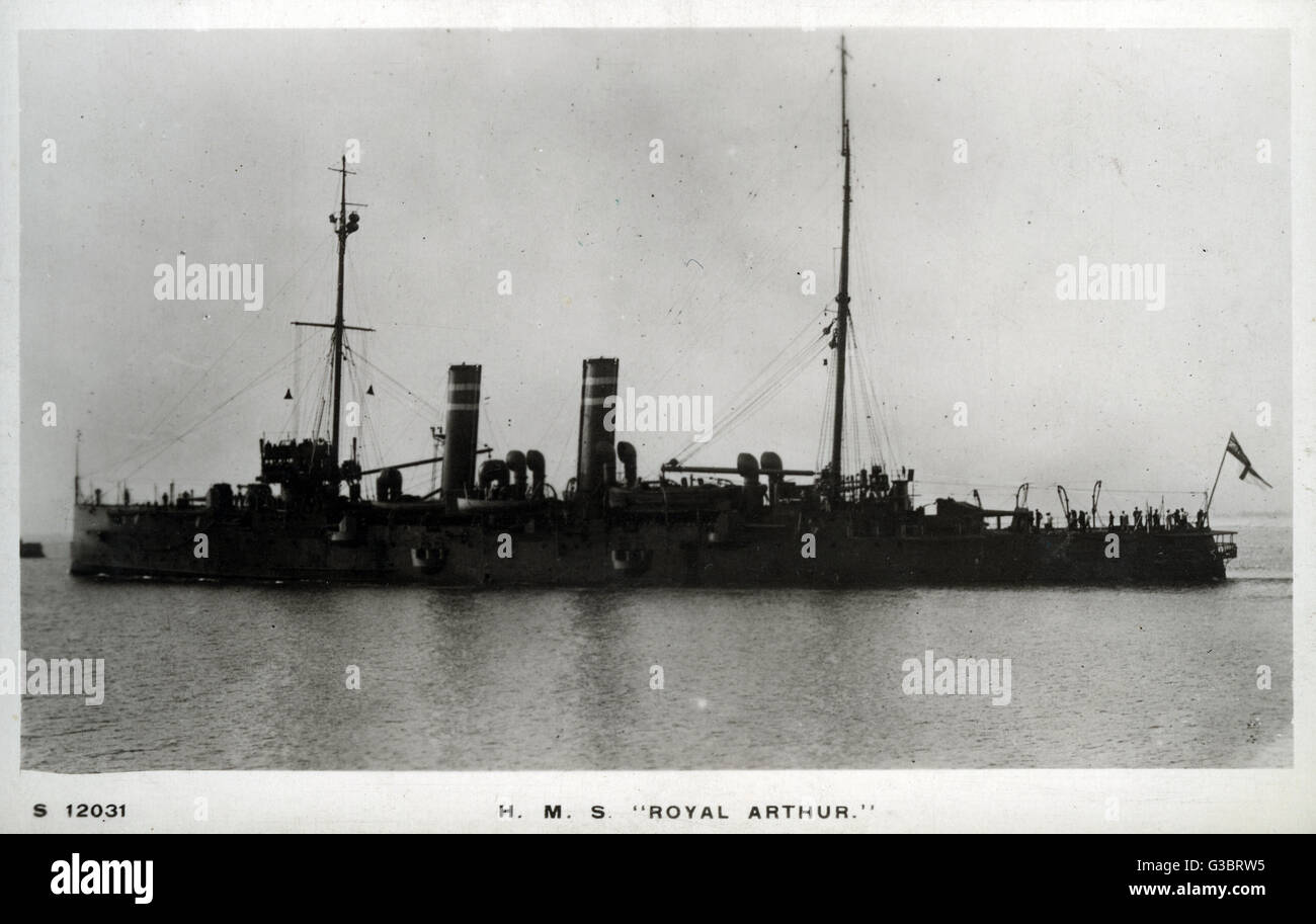 HMS Royal Arthur, British Edgar class protected cruiser. Date: circa ...