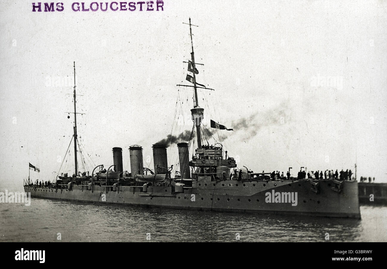 Hms gloucester town class light cruiser hi-res stock photography and ...