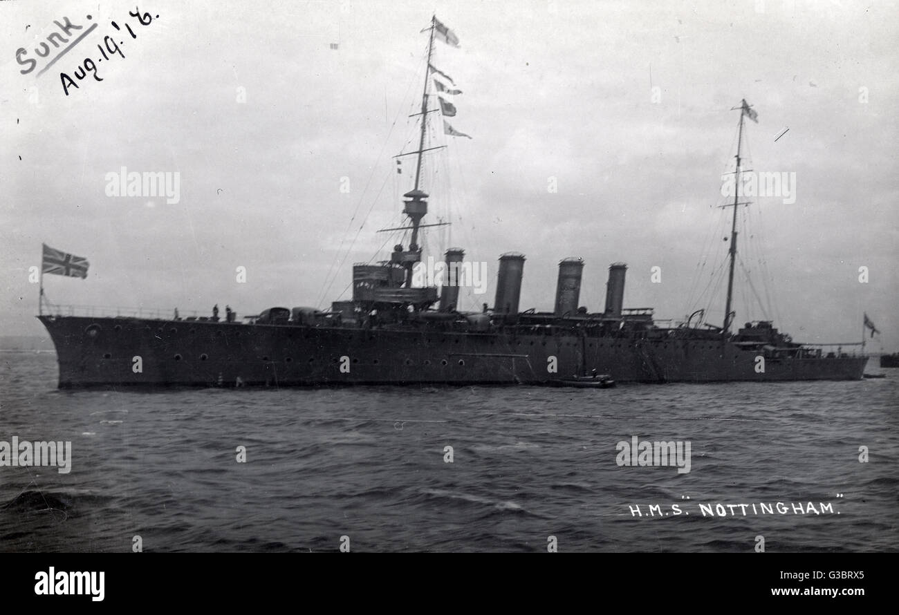 HMS Nottingham, British light cruiser Stock Photo - Alamy