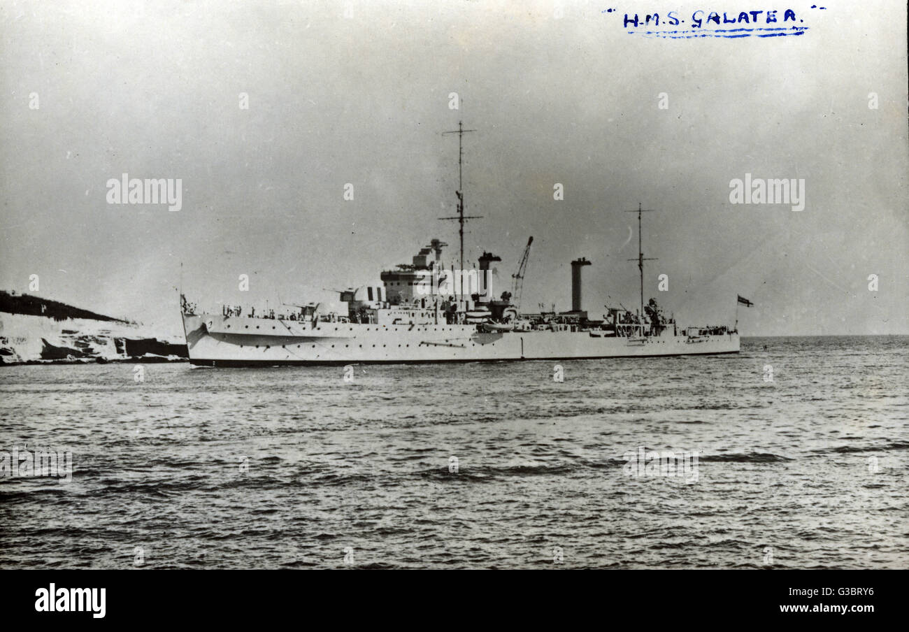 HMS Galatea, British light cruiser Stock Photo - Alamy