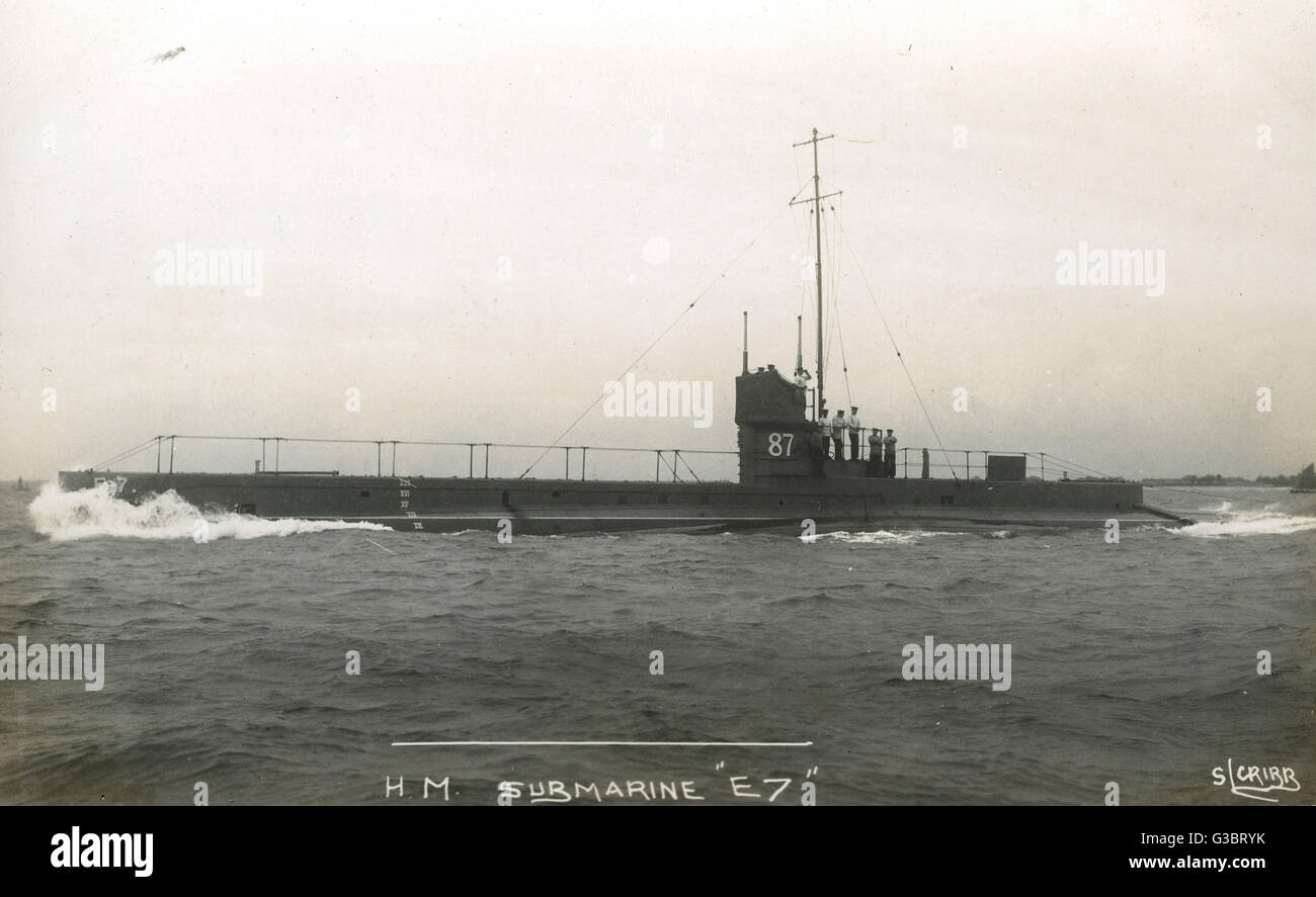 British submarine HMS E7, WW1 Stock Photo - Alamy