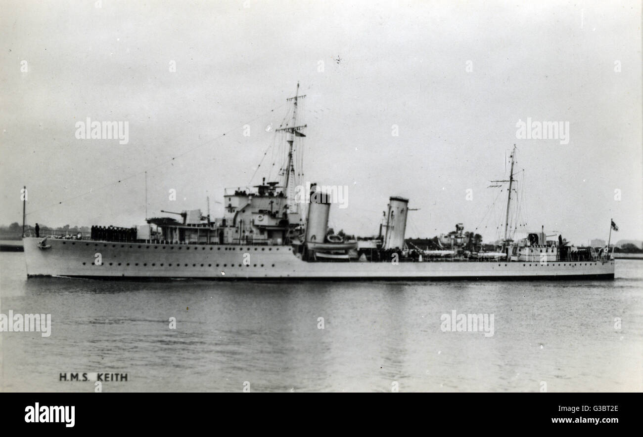 HMS Keith, British B-class destroyer and flotilla leader. Date: circa ...