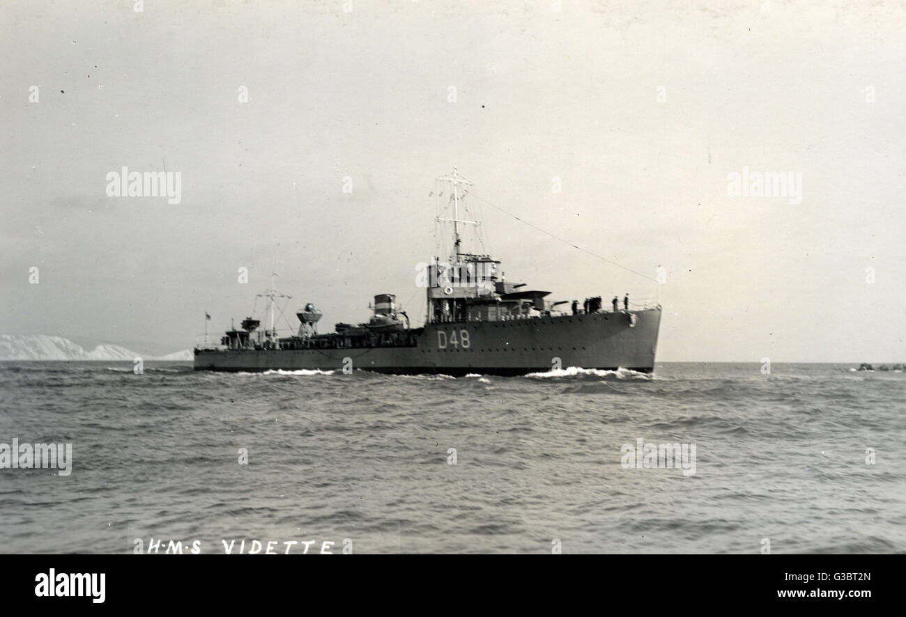 HMS Vidette, British destroyer Stock Photo - Alamy
