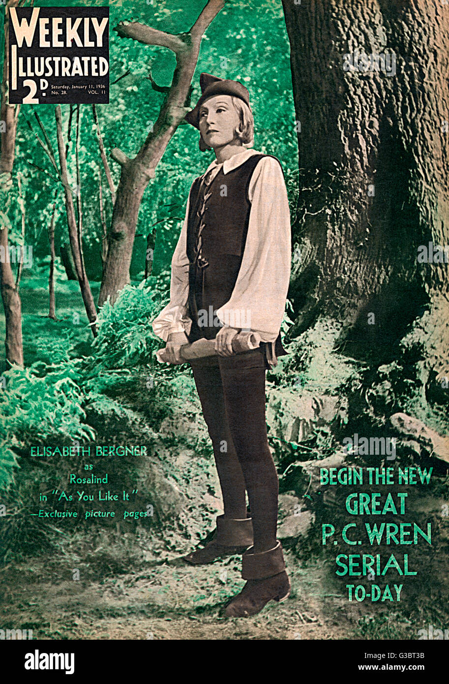 Elisabeth Bergner as Rosalind in As You Like It Stock Photo - Alamy
