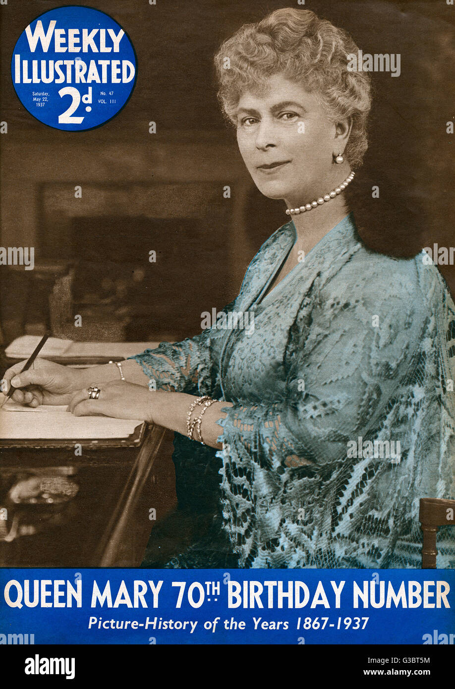 Queen Mary at her desk Stock Photo - Alamy