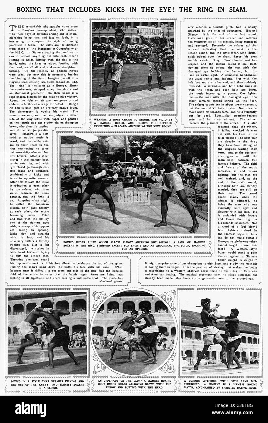 Thai Boxing or Muay Thai, 1930 Stock Photo - Alamy