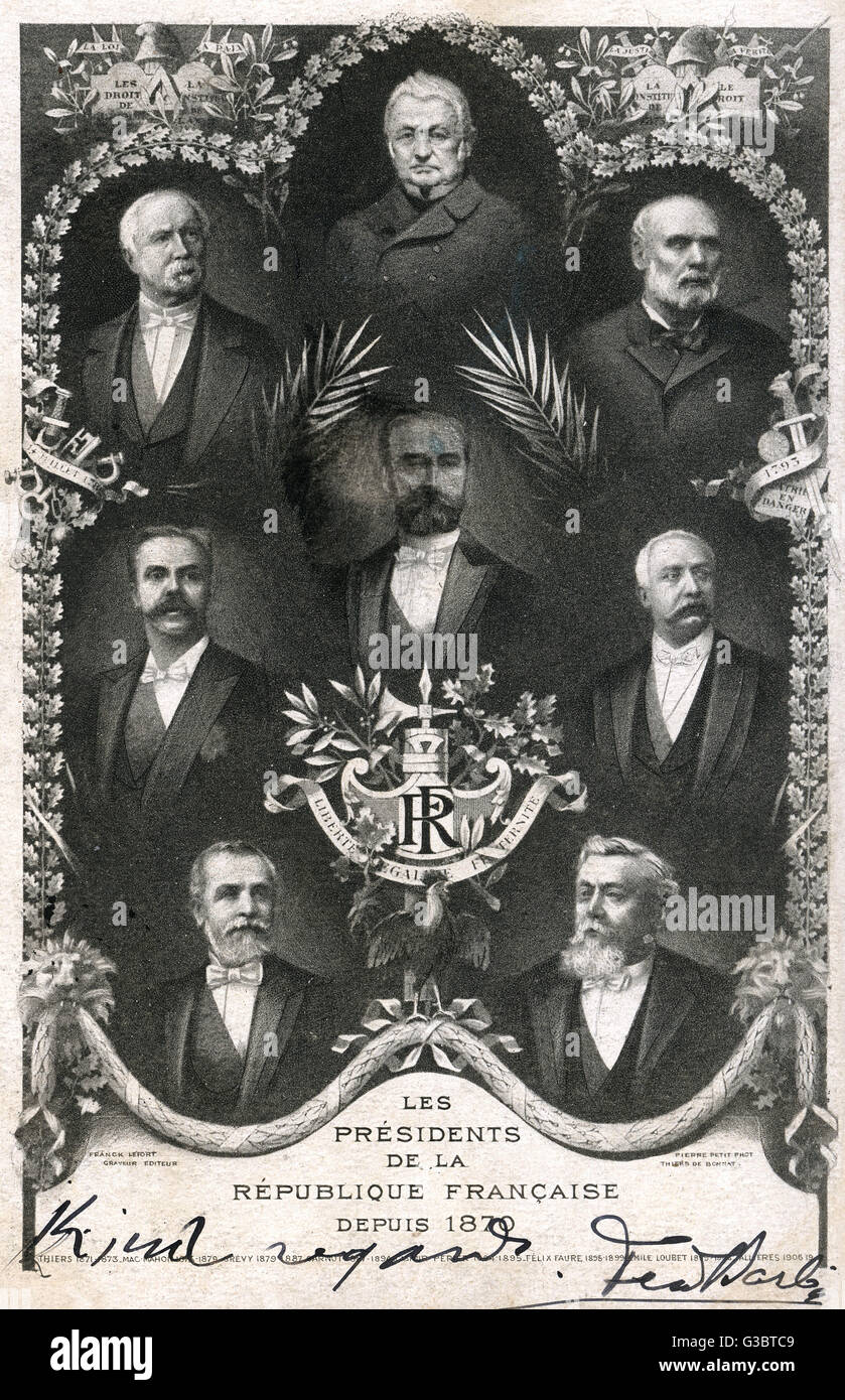 The Presidents of France between 1870 to 1906 Stock Photo - Alamy