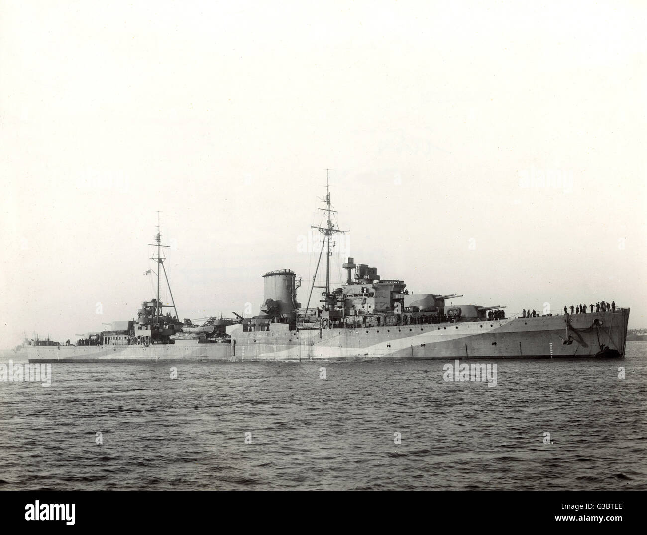 HMS Ajax (22), British Leander-class light cruiser which took part in ...