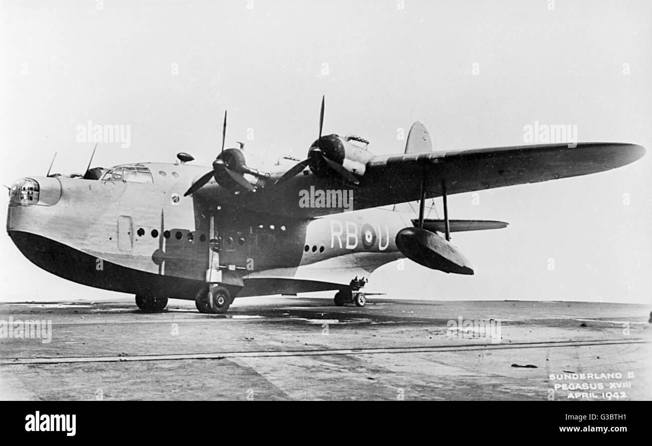 Short Sunderland flying boat, RAAF, WW2 Stock Photo - Alamy