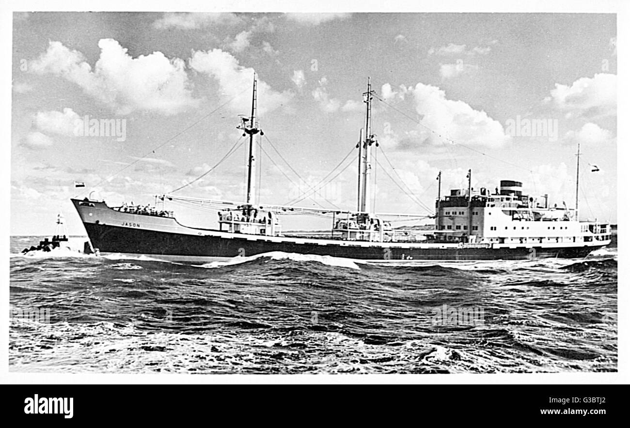 Cargo ship Jason, at sea Stock Photo - Alamy