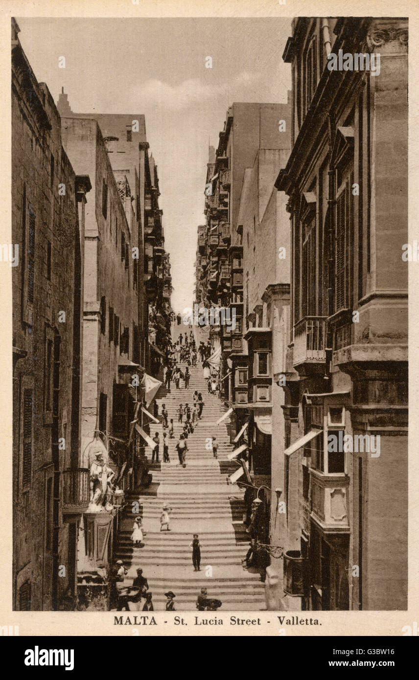 Malta - Valletta - St Louis Street Stock Photo - Alamy