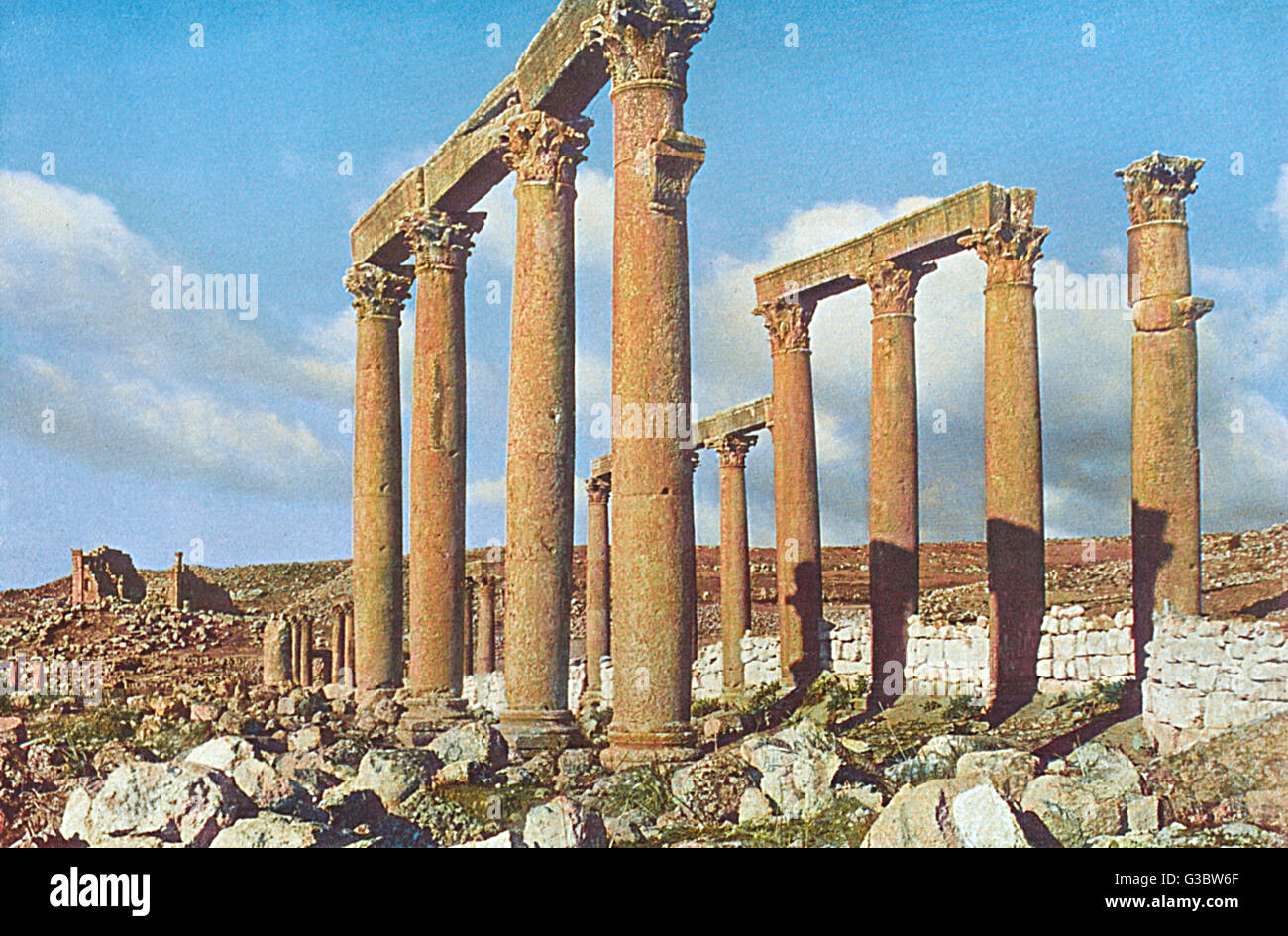 Roman colonnade at Jerash (Gerasa), Jordan, Holy Land Stock Photo - Alamy