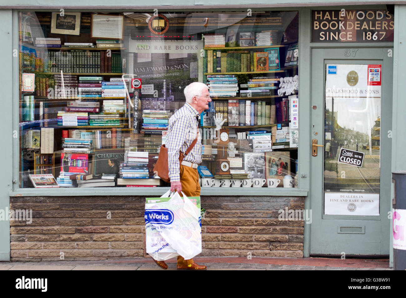 Second Hand bookstore in Friargate, Preston, Lancashire, UK Stock Photo ...