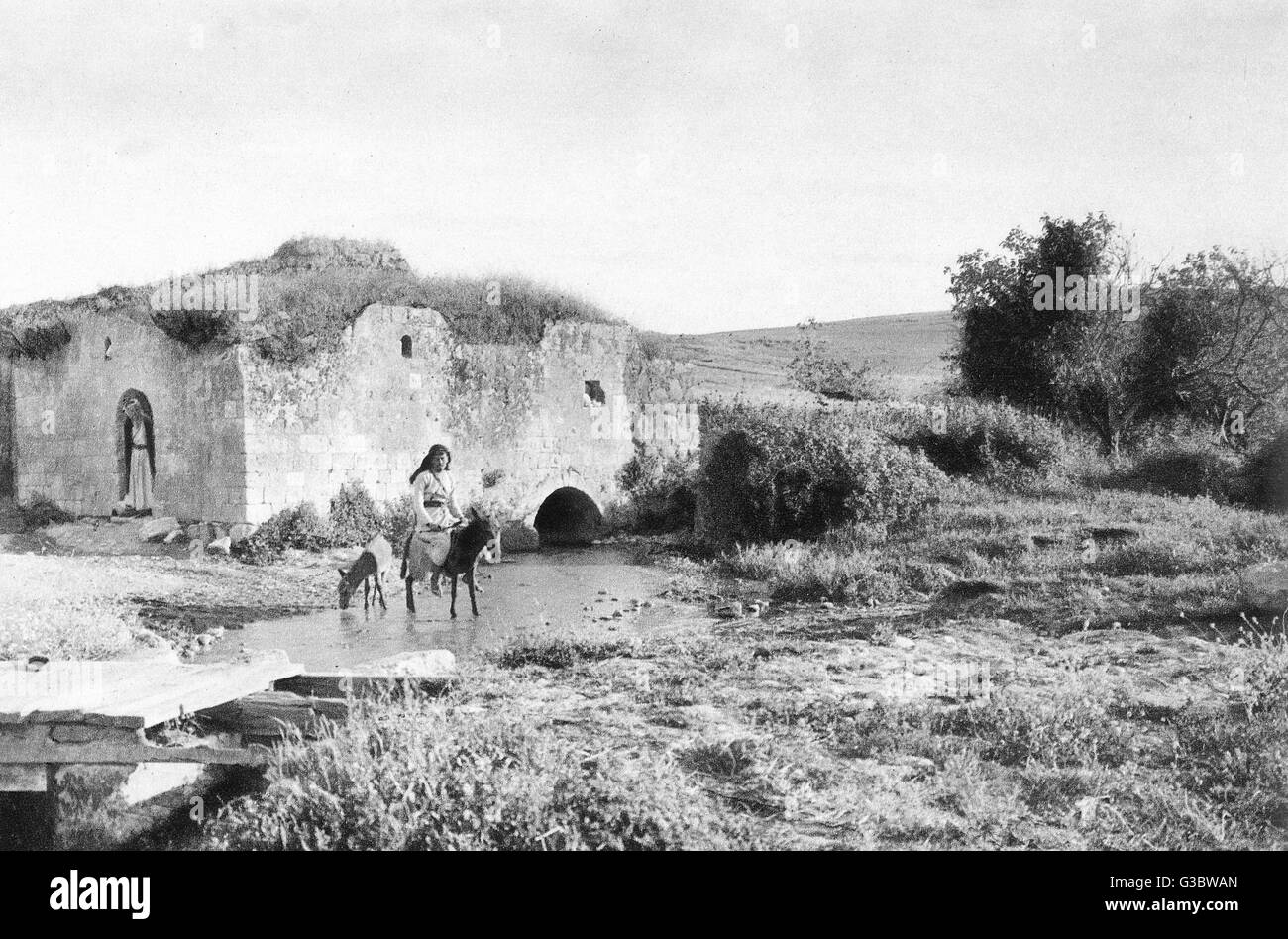 Scene outside a mill, Holy Land Stock Photo - Alamy