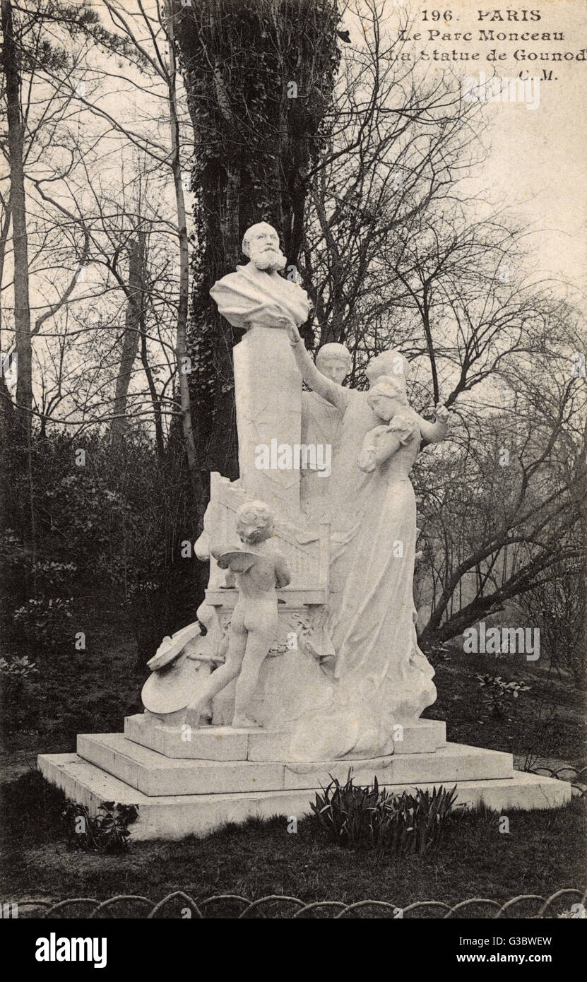 Statue of Gounod in the Monceau Park, Paris, France Stock Photo - Alamy