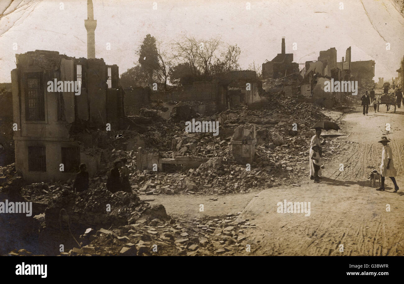 The Great Fire - Thessaloniki, Greece, 1917 - Aftermath Stock Photo - Alamy