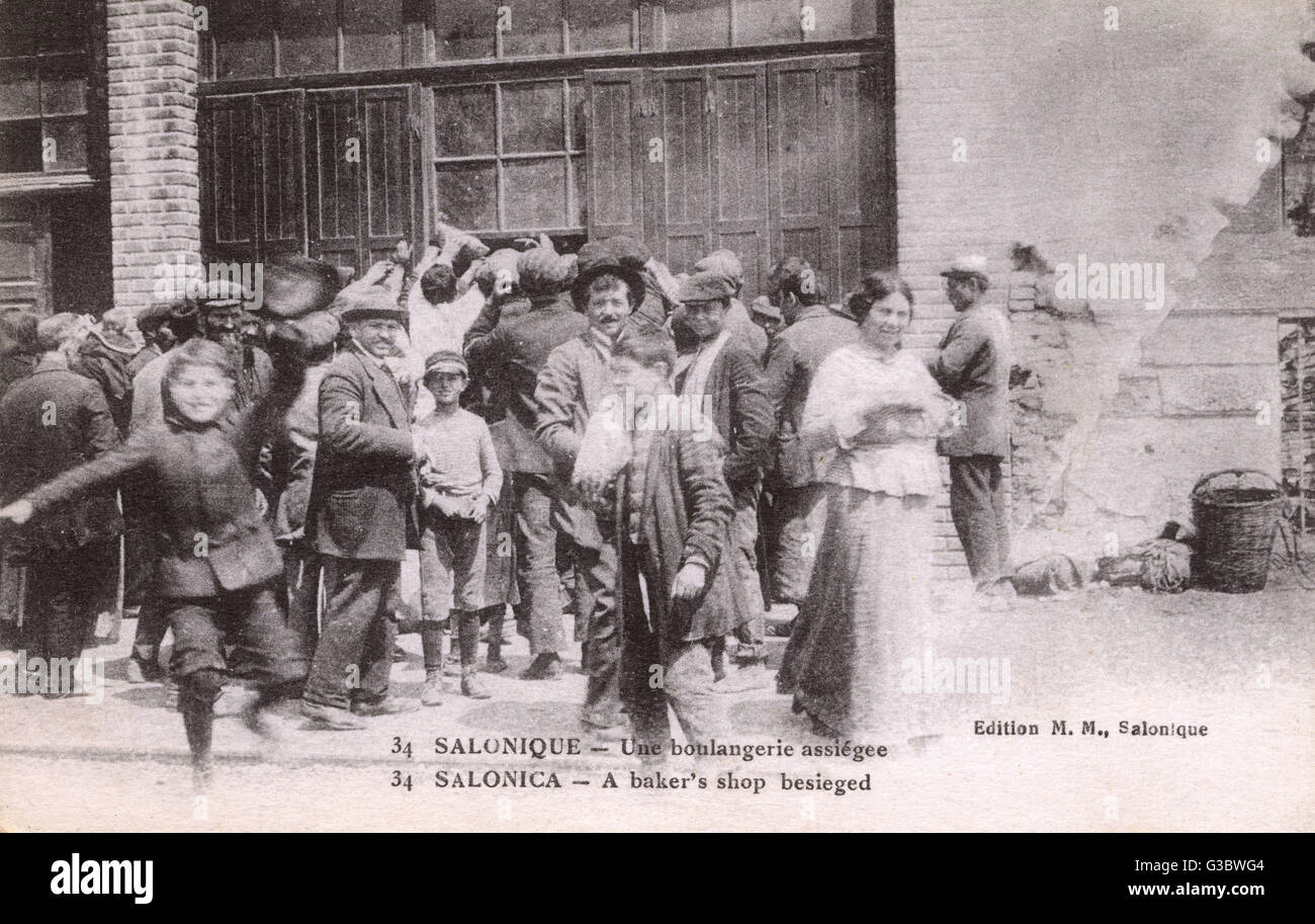 Great Fire - Thessaloniki - Bakery Beseiged in aftermath Stock Photo ...