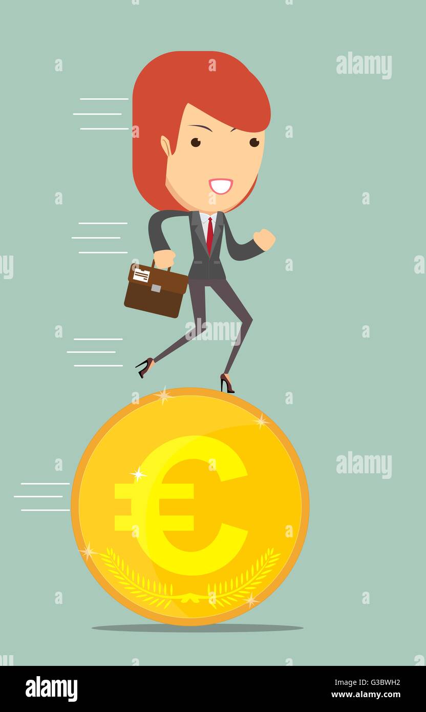 Euro coin cartoon character hi-res stock photography and images - Alamy