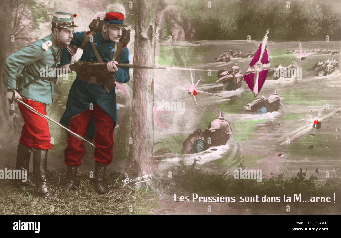 WWI - French drive the Prussians back into the Marne Stock Photo - Alamy