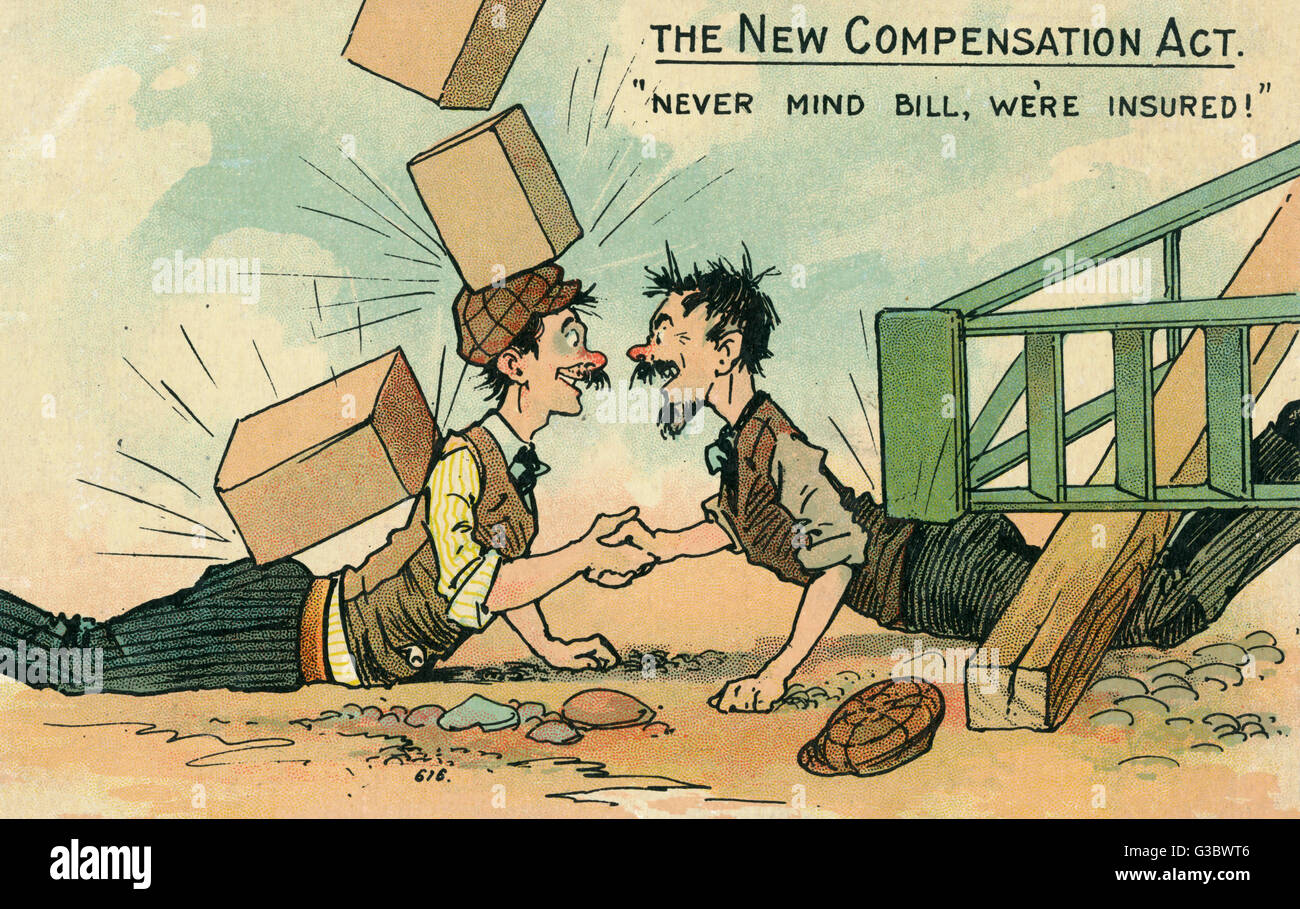 New Compensation Act - 1906 - Labourers injured Stock Photo - Alamy