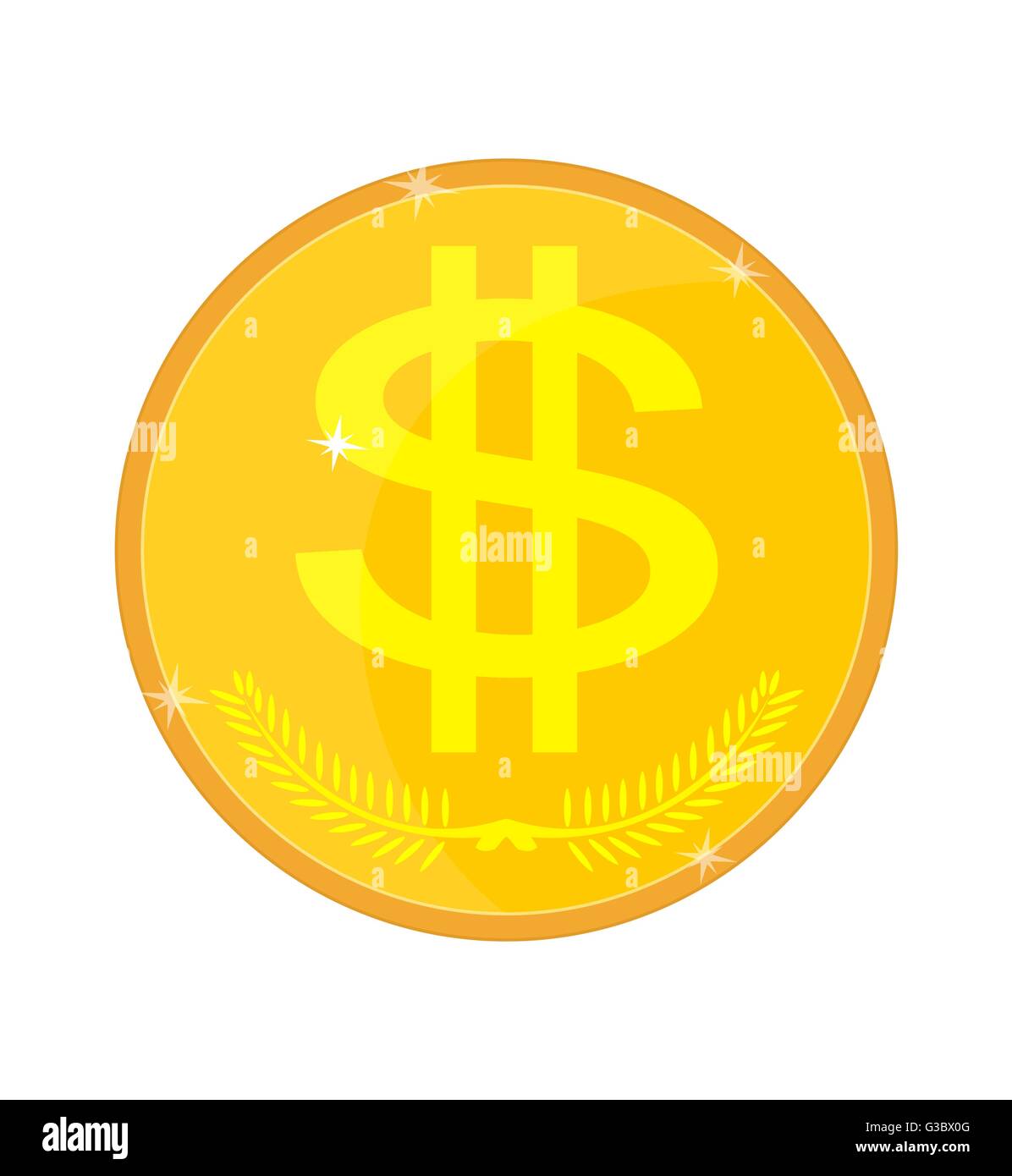 Gold coin isolated with a dollar sign Stock Vector Image & Art - Alamy