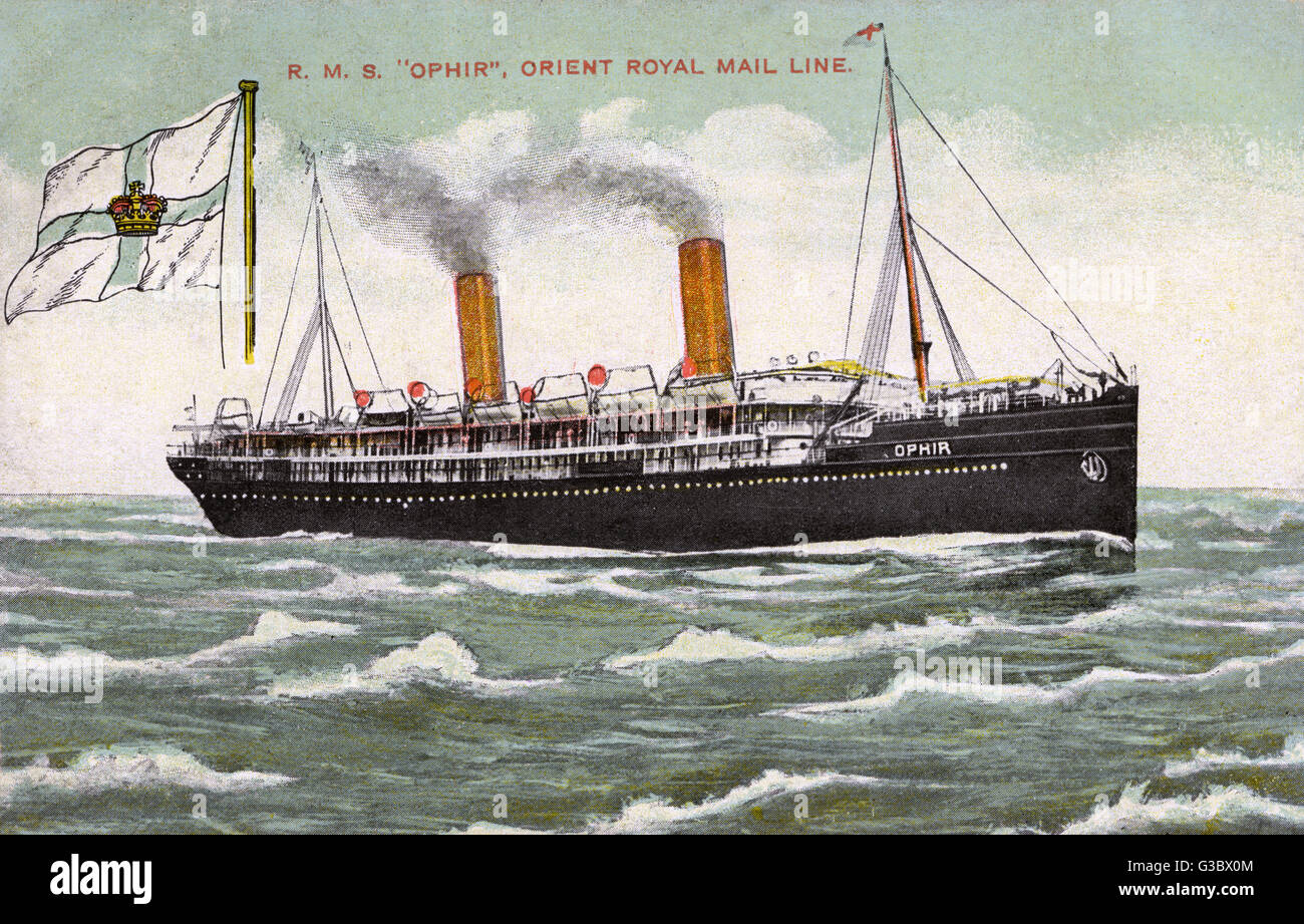 RMS Ophir - Orient Steam Navigation Company. In 1901 she served as the ...