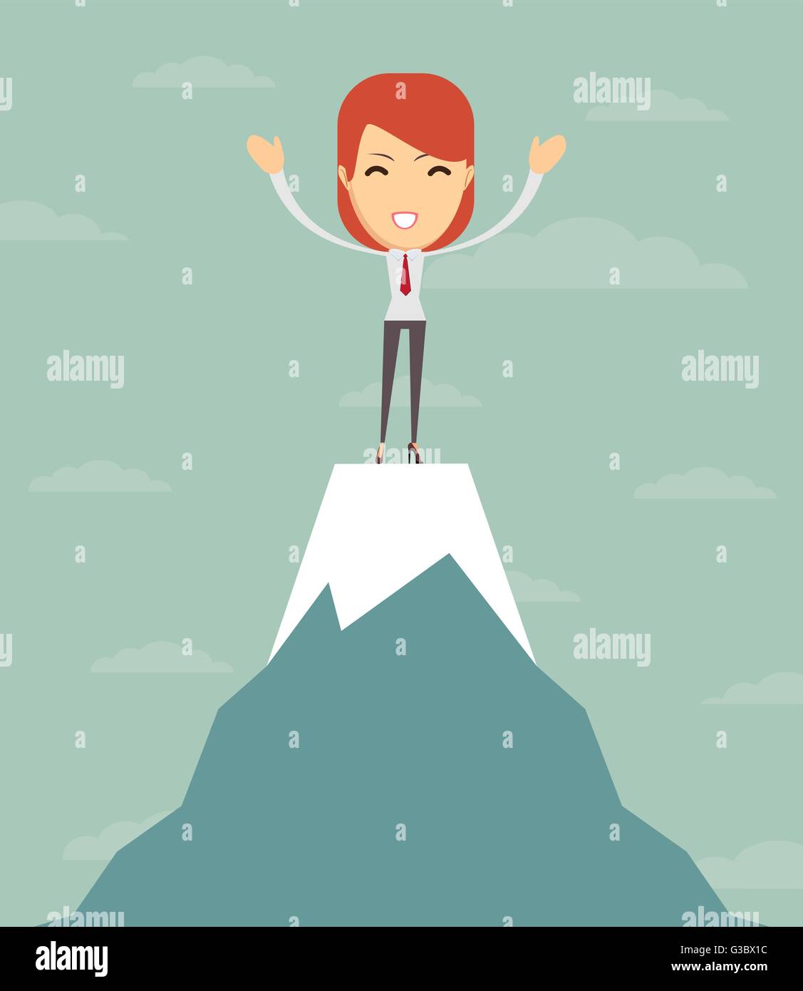 Man on top of the world, vector illustration Stock Vector Image & Art ...