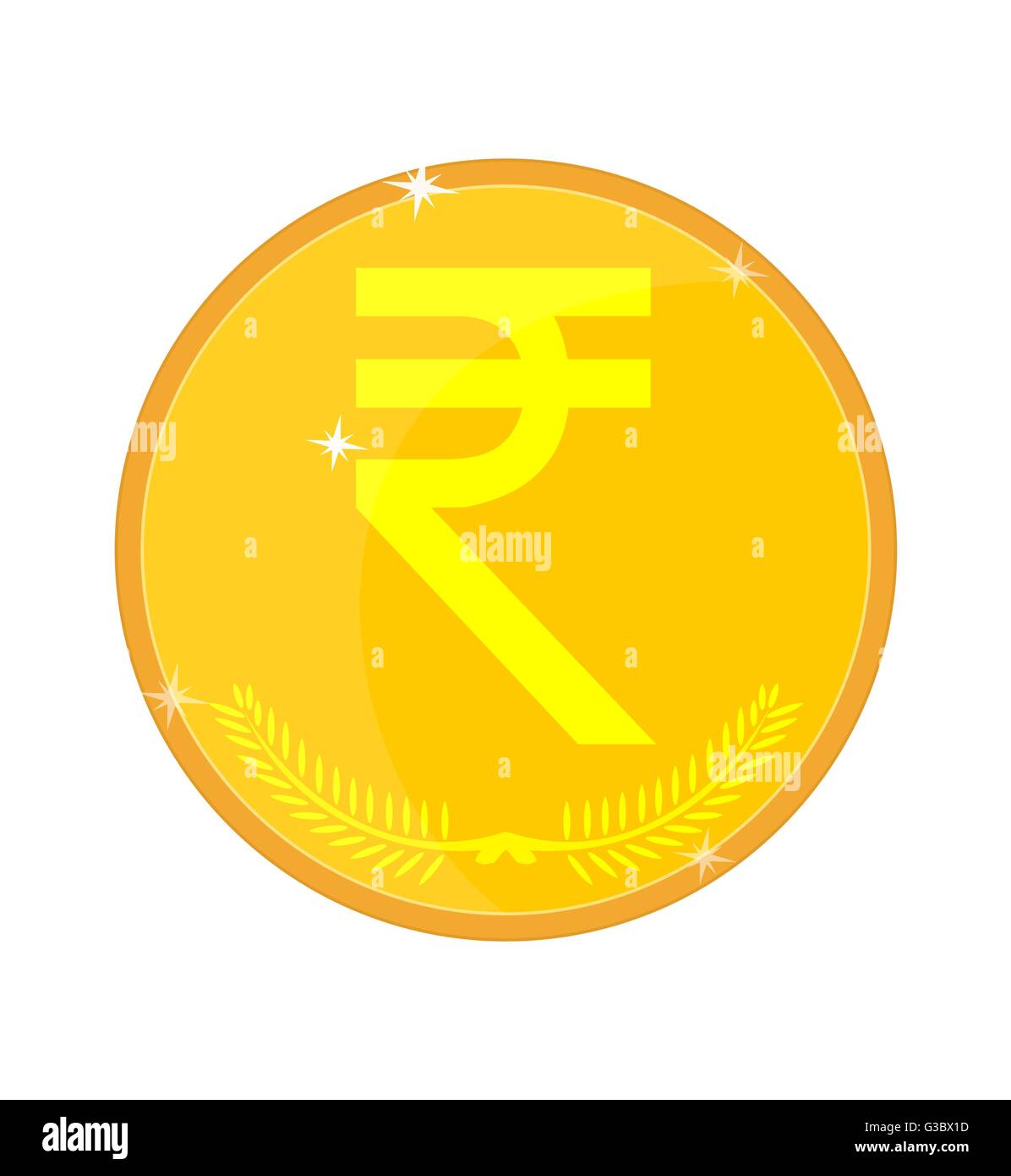 Indian rupees gold coin, vector illustration Stock Vector Image & Art ...