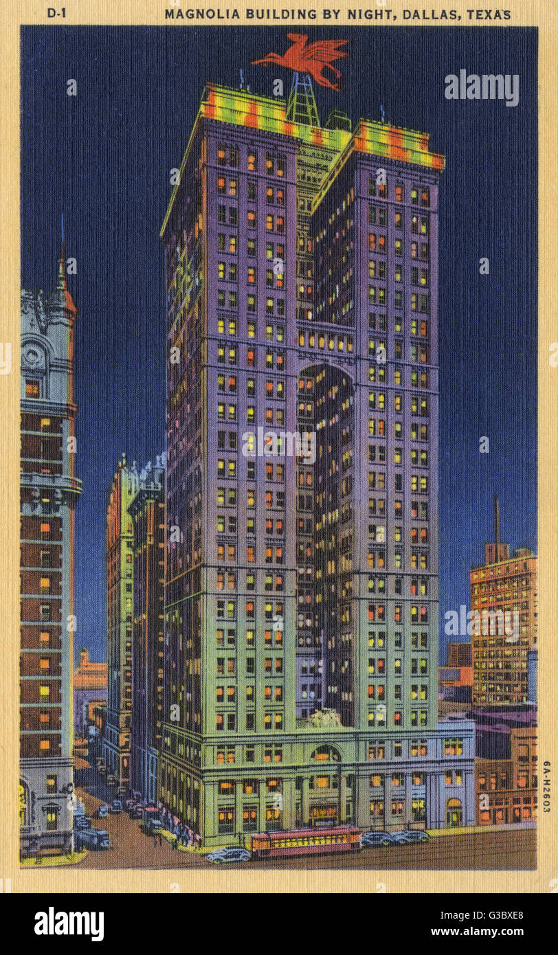 Night view of Magnolia Building, Dallas, Texas, USA Stock Photo - Alamy