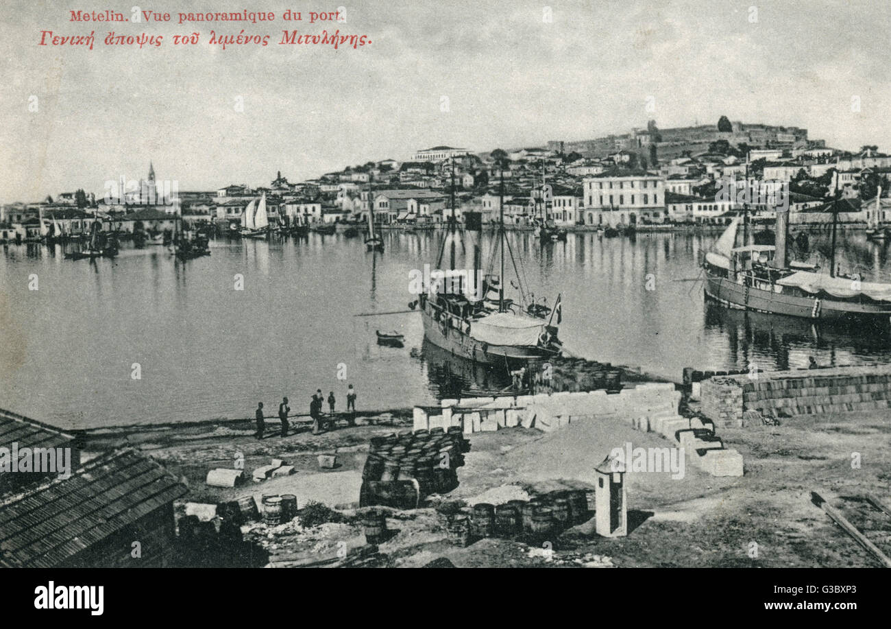 Lesbos (Metelin), Greece - The Port Stock Photo - Alamy