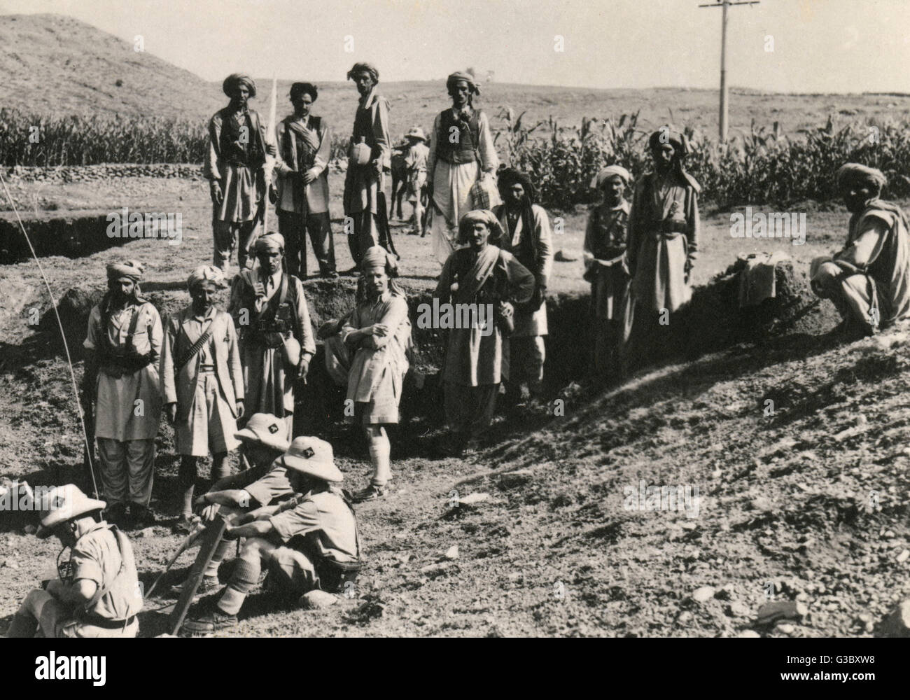 WW2 - British Majorcoats and Khassadars at Chitral Stock Photo - Alamy