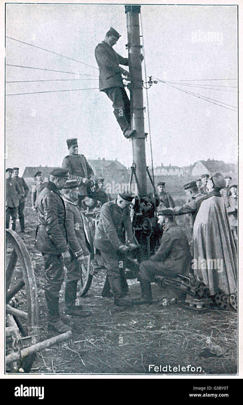 Installation - Field Telephone System - WW1 - Western Front Stock Photo ...